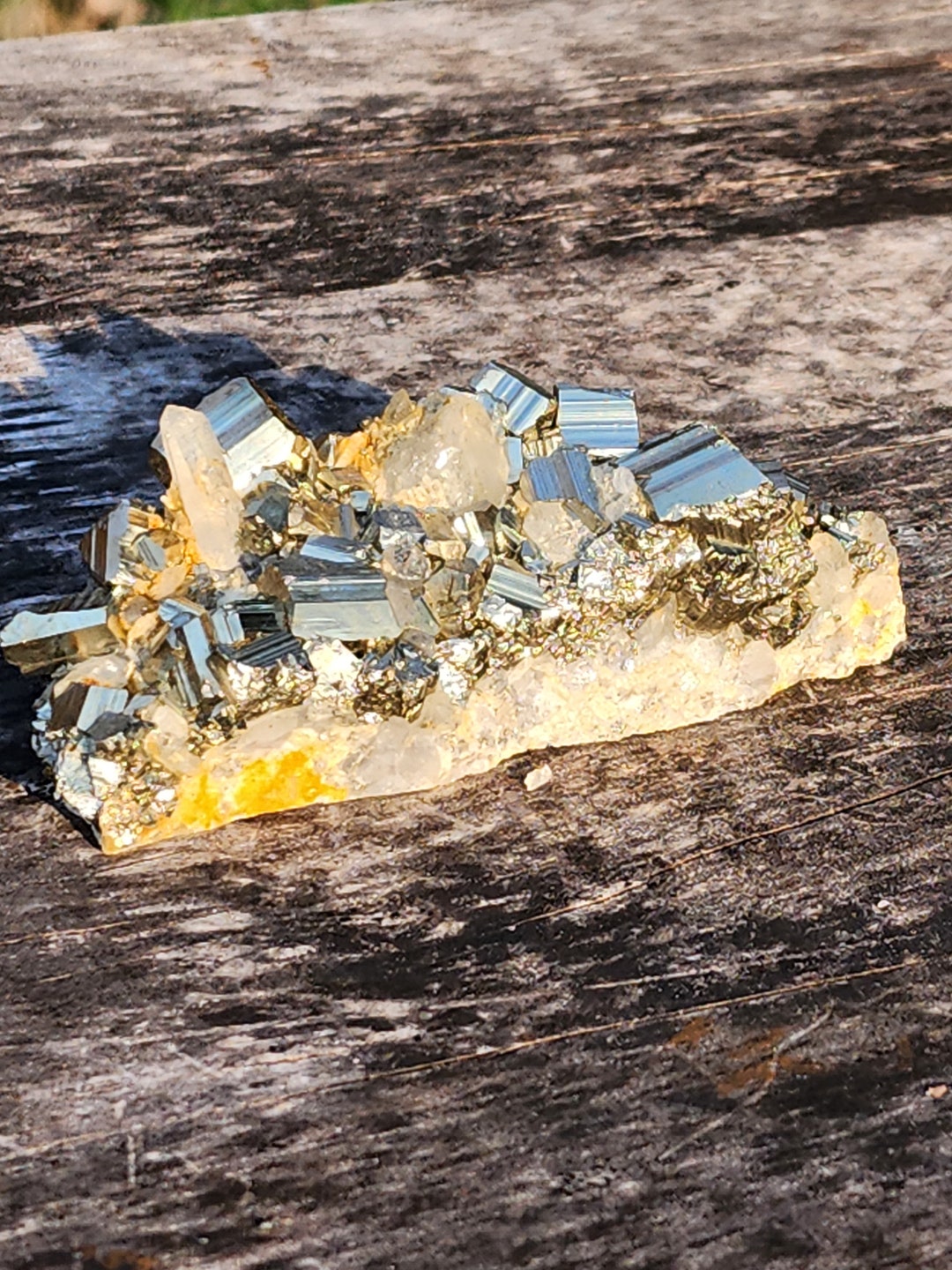 Pyritohedron in Quartz | Quartz With Pyrite Cluster | Display Stand ...