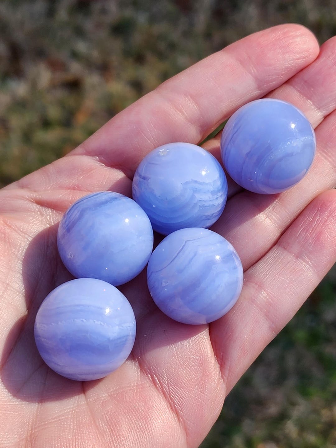 Blue Lace Agate Mini Spheres With Sphere Holder | 22mm - Etsy