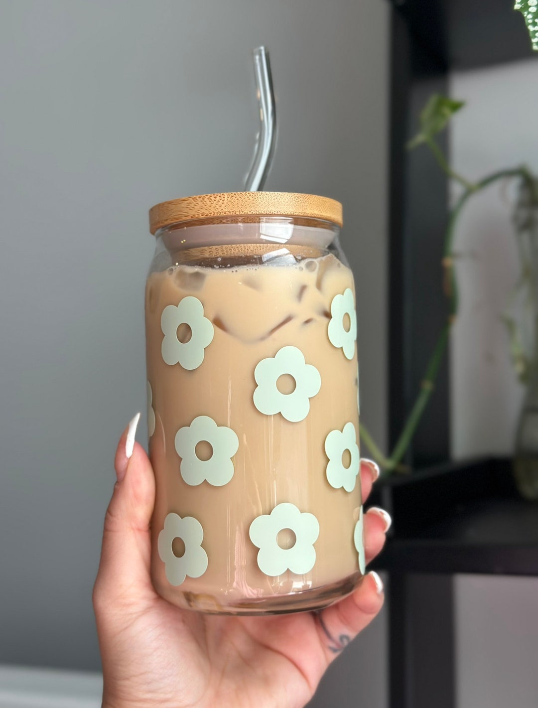 Flower Cup | Groovy Flower Cup | Cute Cup for Spring | Spring Glass Cup ...