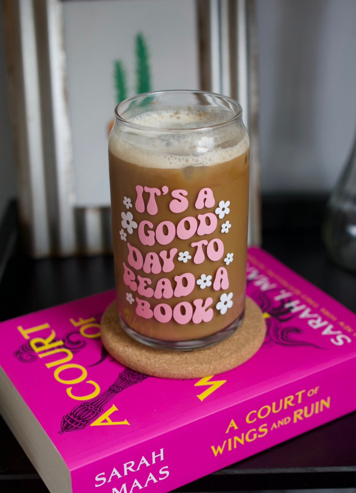 Book Lovers Cup | Iced Coffee Cup for Book Lovers | Glass Cup | Coffee ...