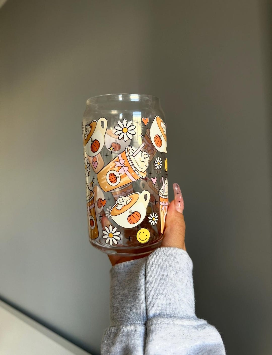 Cozy Fall Cup | Fall Glass Cup | Autumn Gift Cup | Cozy Girl Iced ...