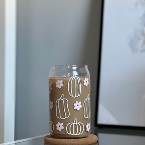 Fall Pumpkin Cup| Fall Cup | Libbey Cup | Glass Can Cup | Fall Coffee ...