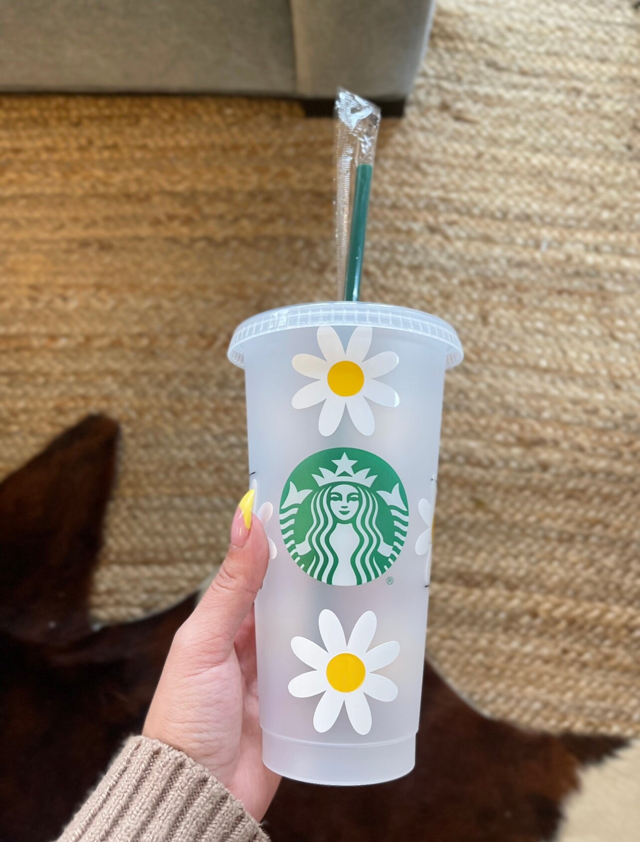 Daisy Cold Cup Tumbler Daisy Starbucks Cold Cup Venti - Etsy