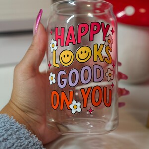 Motivational Glass Cup | Cute Cup | Glass Cup | Coffee Glass | Iced ...