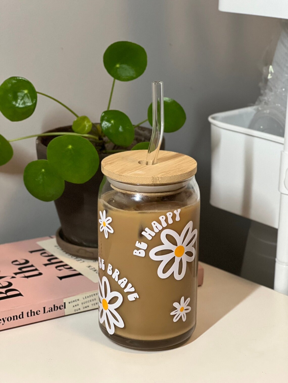 Inspirational Glass Cup | Iced Coffee Cup | Glass Cup | Coffee Glass ...
