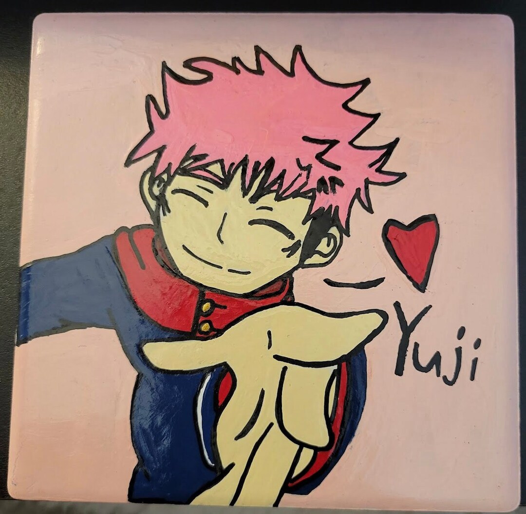 Jujutsu Kaisen: Hand Painted Yuji Coaster - Etsy