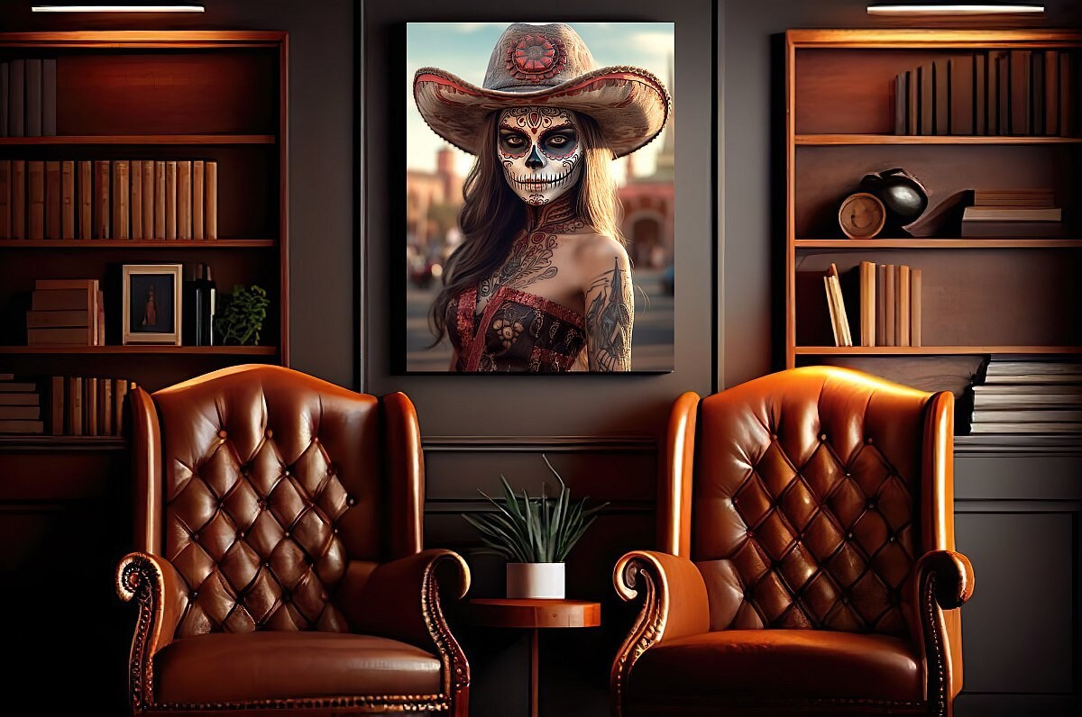 Day of the Dead Mexican Catrina Poster, Mexico Catrina Sugar Skull Girl ...