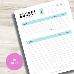 Budget Tracker Printable for Your Savings Goals in Blue - Etsy