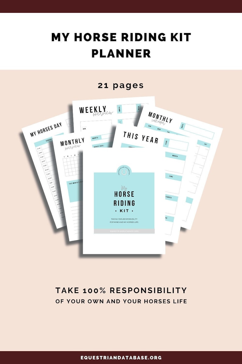 Horse Riding Planner Printable, Horseback Riding Schedule, US Letter ...