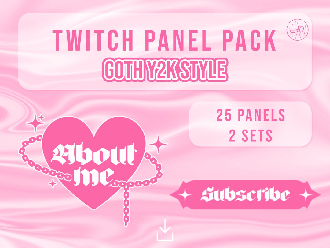 Twitch Gothic Y2K Panel Package | Y2K Goth Style | 2 Sets | Oldschool ...
