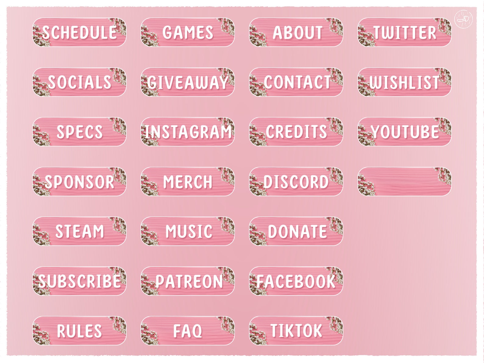 Twitch Package | Pink Love Style | Streamer Pack, Overlays, Panels ...