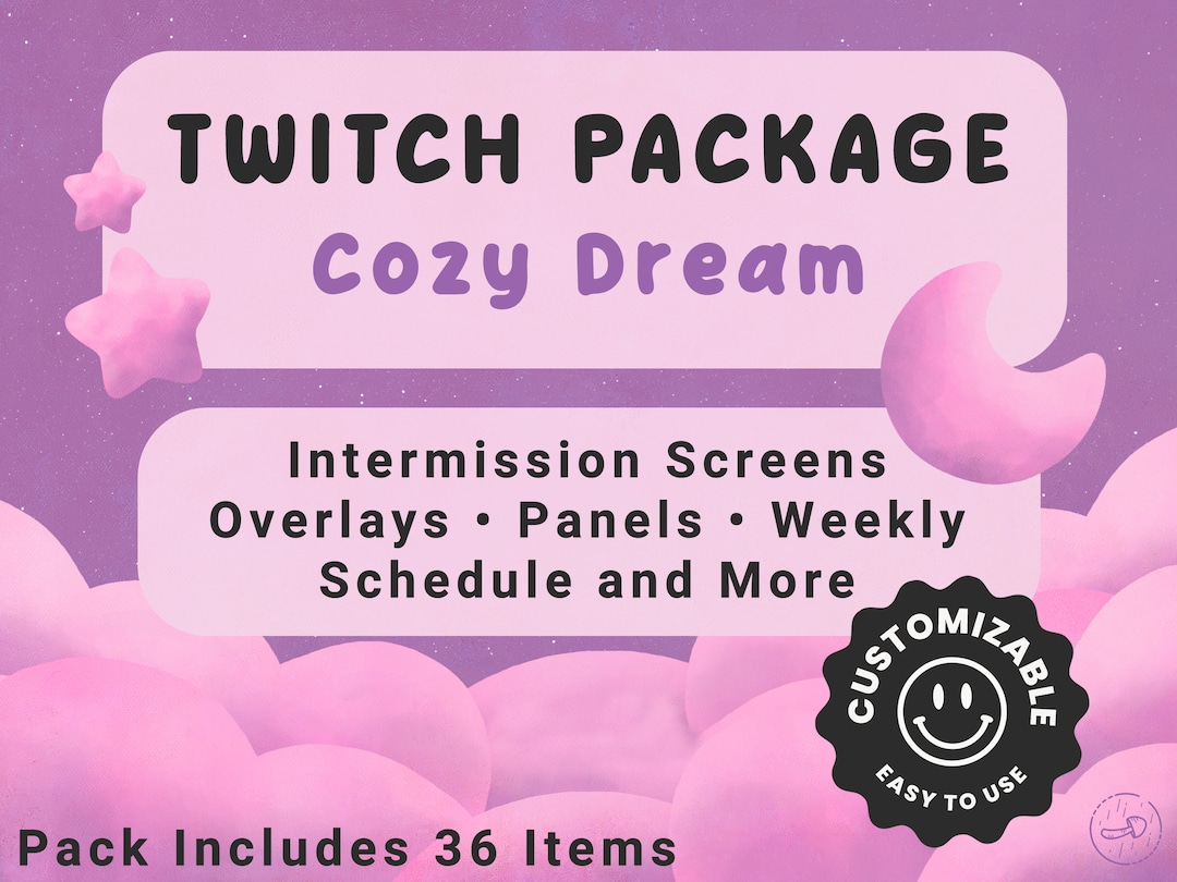 Twitch Cute Cozy Customizable Package Overlays, Weekly Schedule, Panels ...