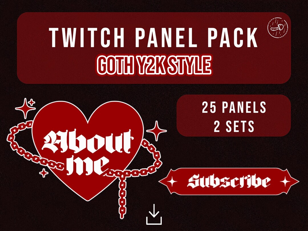 Twitch Gothic Y2K Panel Package | Y2K Goth Style | 2 Sets | Oldschool ...