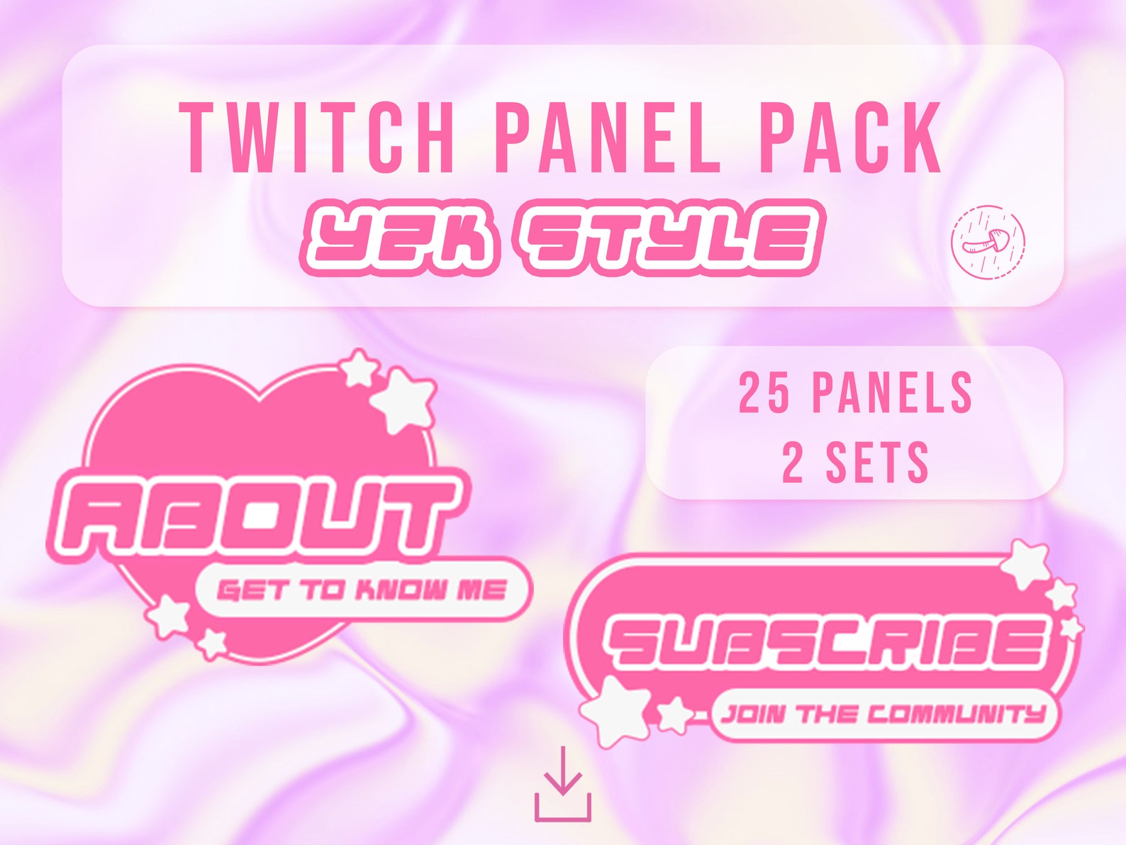 Y2K Pink Twitch Panels: Streaming Graphics Set (digital Download) - Etsy