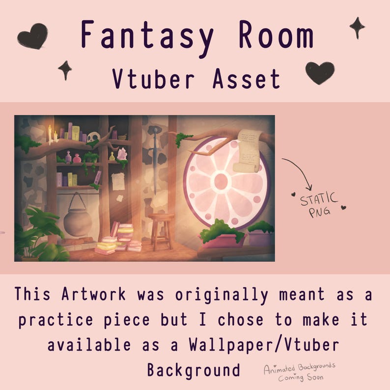 Fantasy Wallpaper Vtuber Background - Cozy Witch Dnd Room Vtuber Asset ...