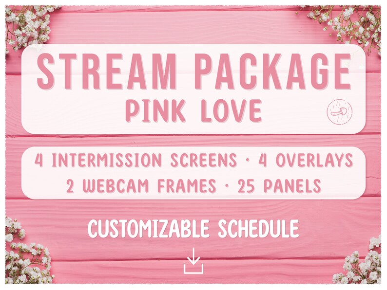 Twitch Package | Pink Love Style | Streamer Pack, Overlays, Panels ...