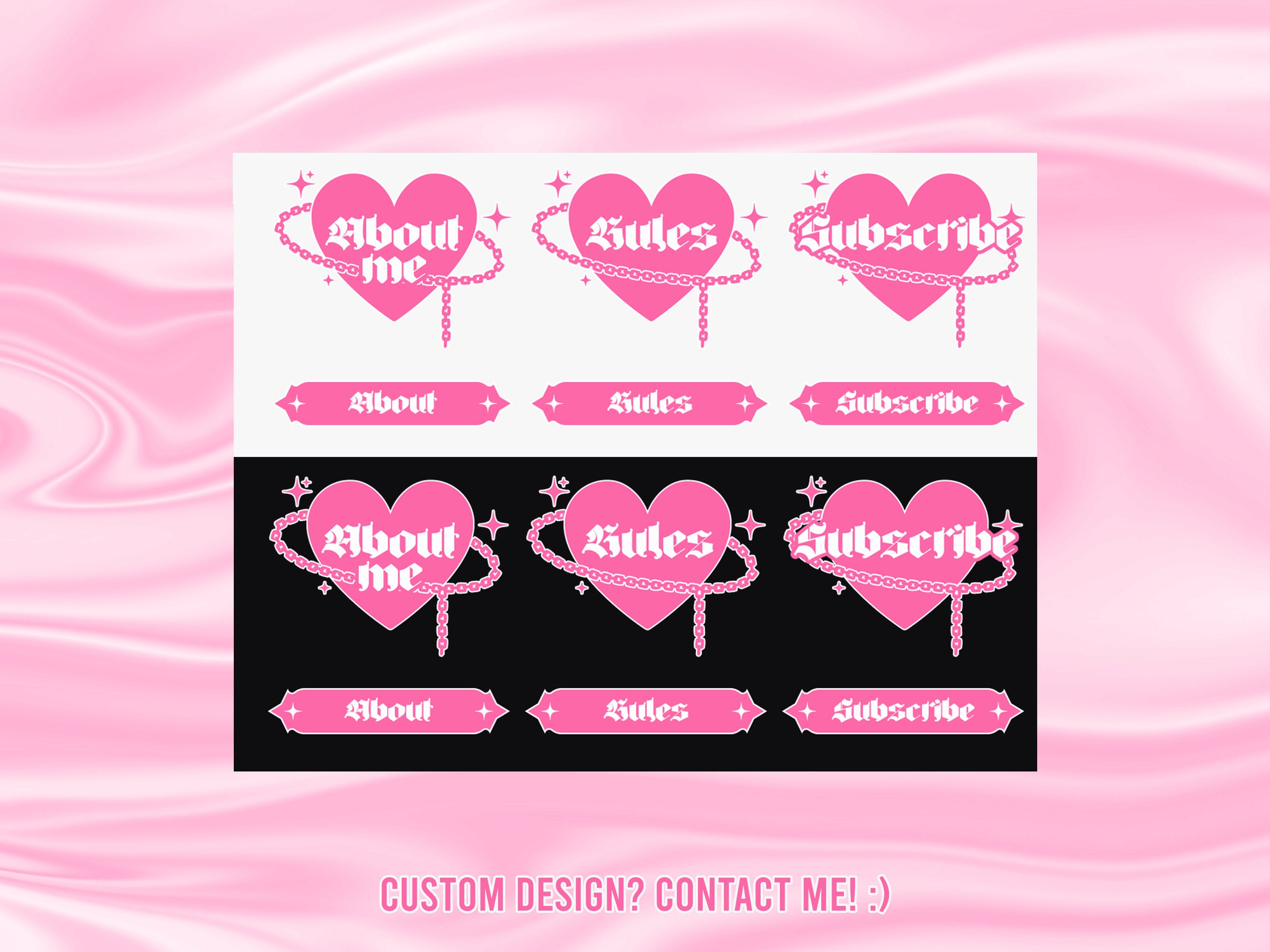 Twitch Gothic Y2K Panel Package | Y2K Goth Style | 2 Sets | Oldschool ...