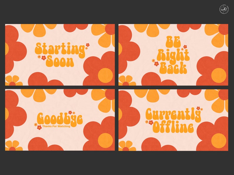 Twitch Package | 70's Flower Power | Customizable | Retro | Flowers ...