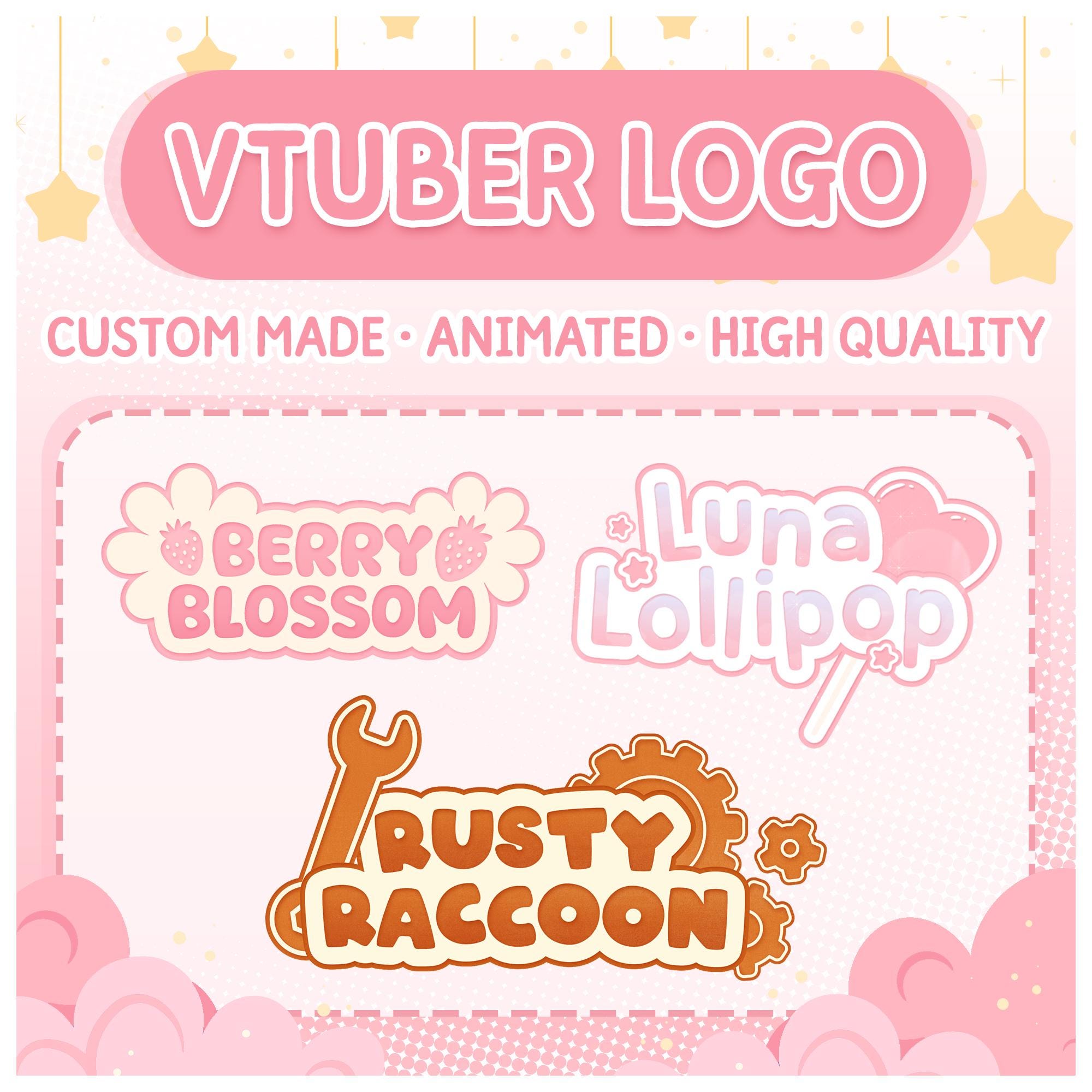 Custom Vtuber Logo Animated Streamer Text Logo Twitch Kick Streaming ...