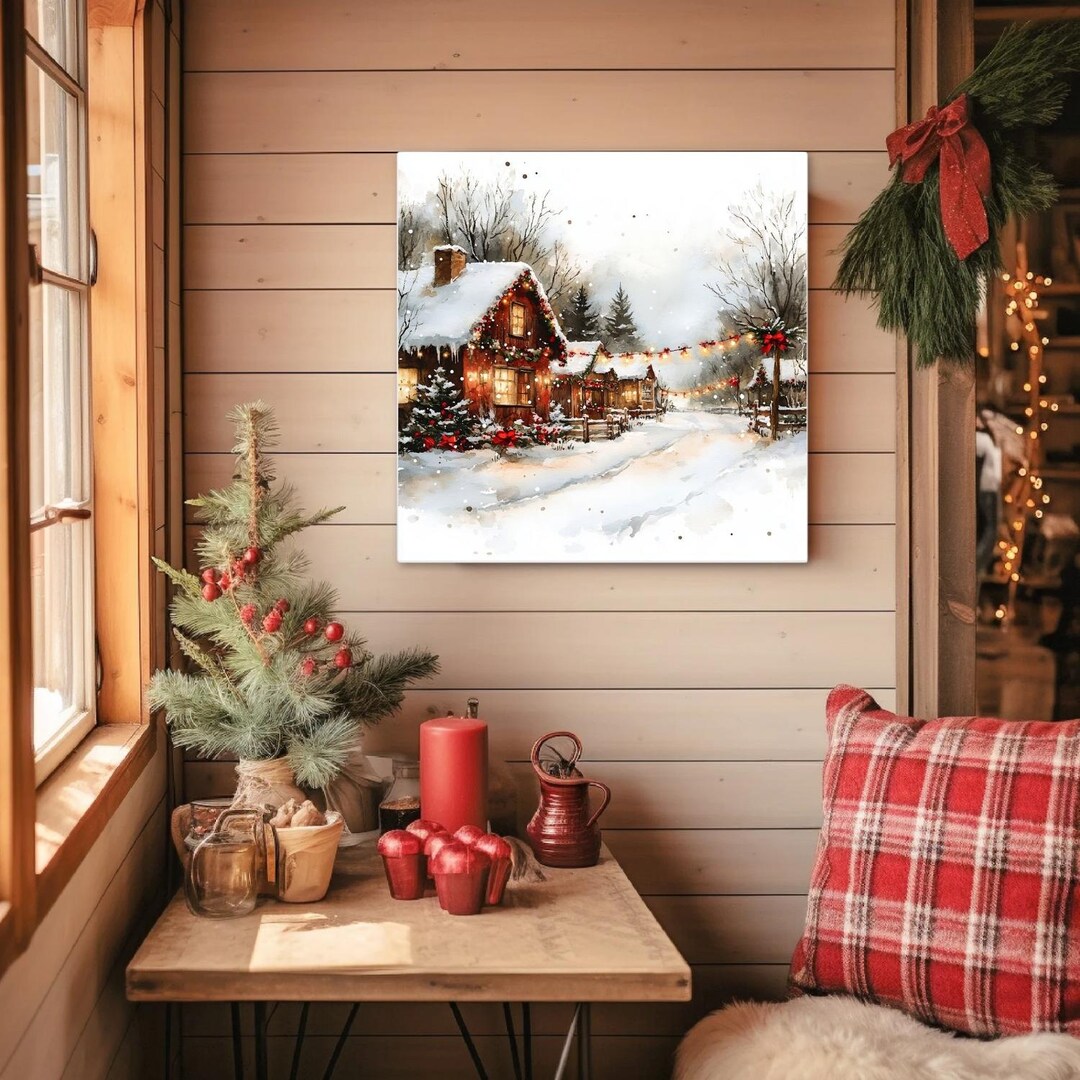 Christmas Wall Art Christmas Gift Christmas Scene Wall Art Christmas ...