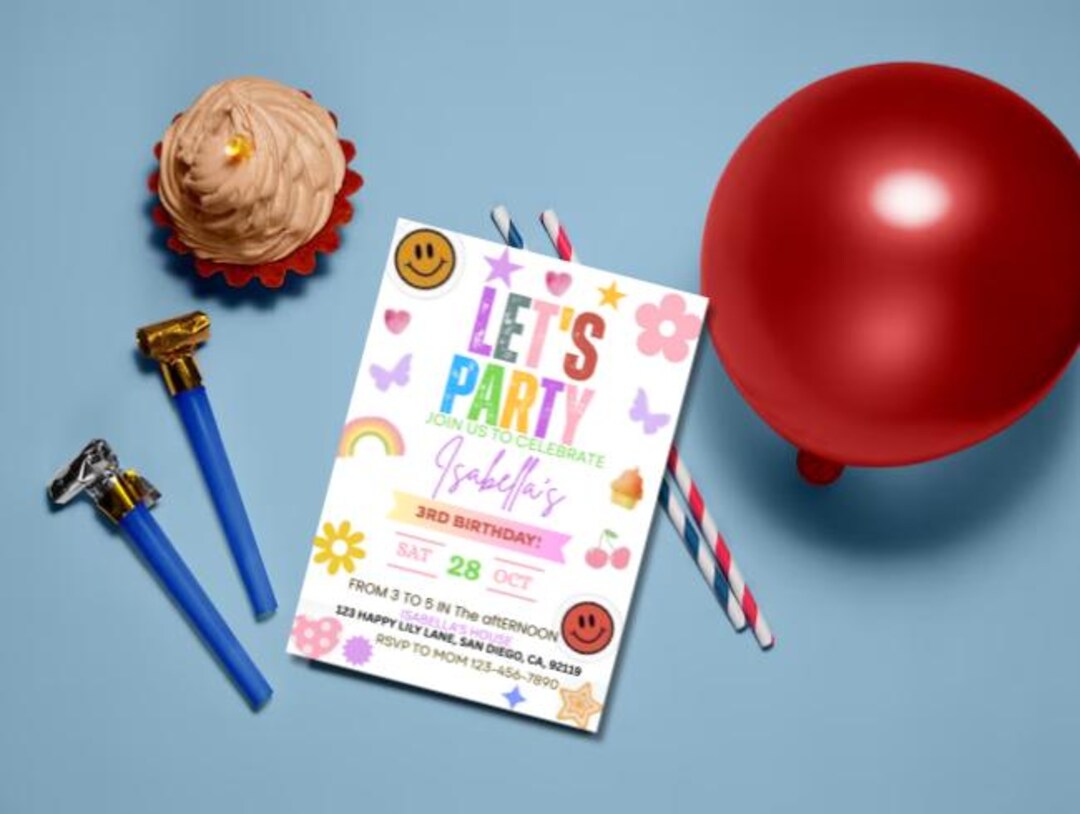 Pool Party Patch Letter Invitation | Preppy Editable Summer Invite ...