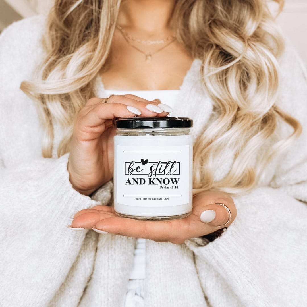 Be Still and Know Candle Bible Verse Christian Candle Cute Devotions Decor Gift for Mom Faith ...