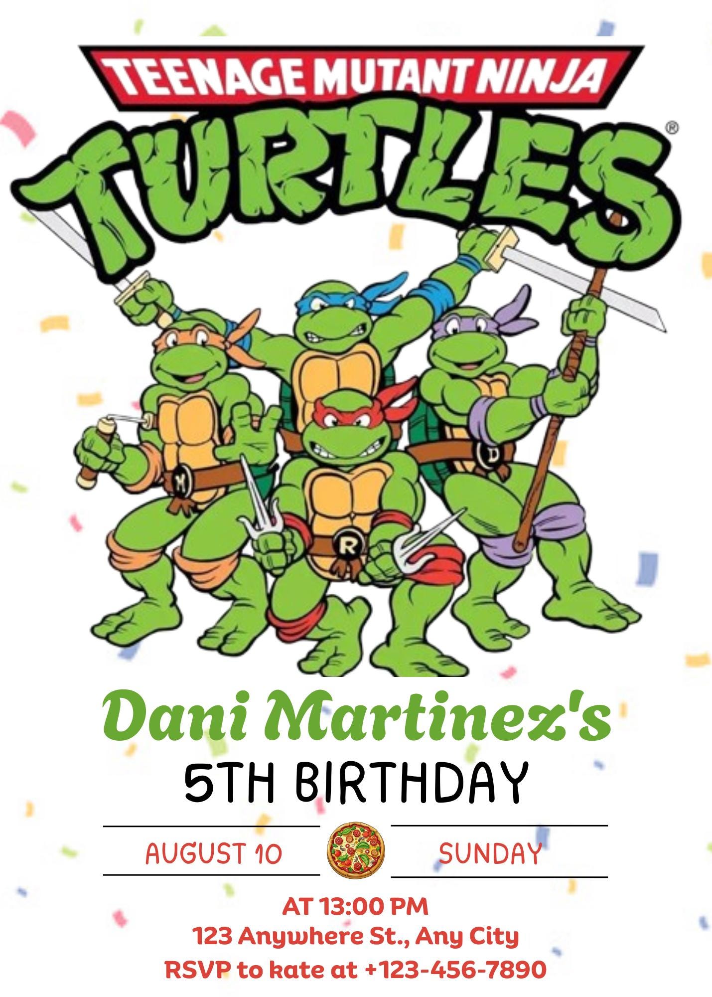 Editable Ninja Turtle Birthday Invitation | TMNT Party Invite Printable ...