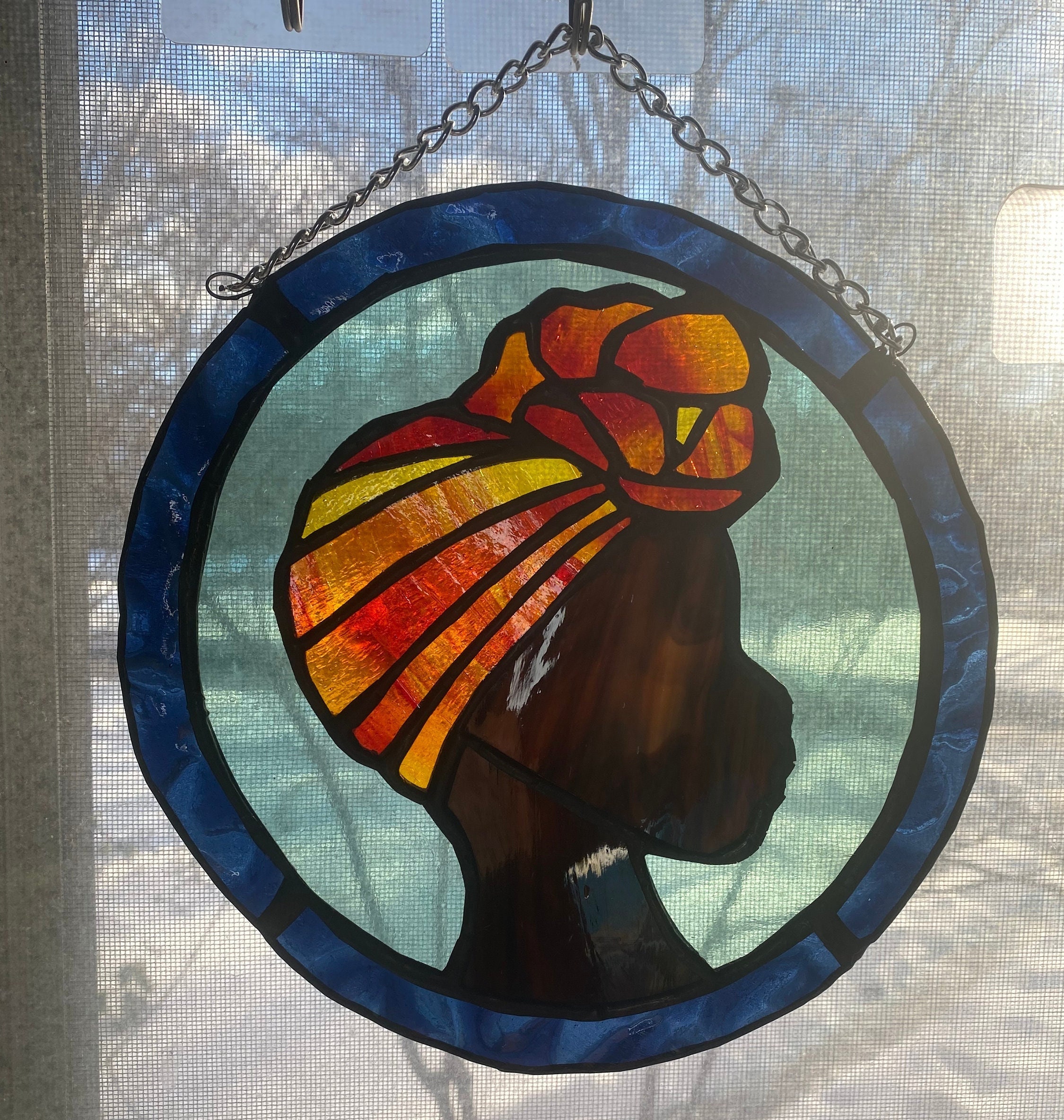 Art & Collectibles Glass Art afro girl sun catcher,Black girl in ...