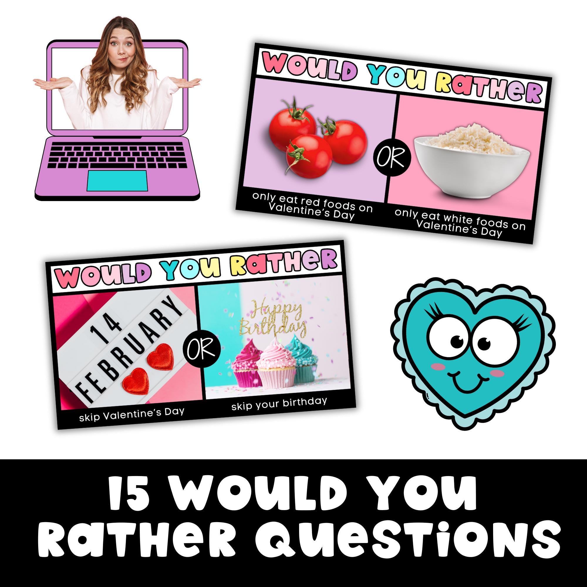 Valentine’s Day Would You Rather Writing Activities | Opinion Writing ...