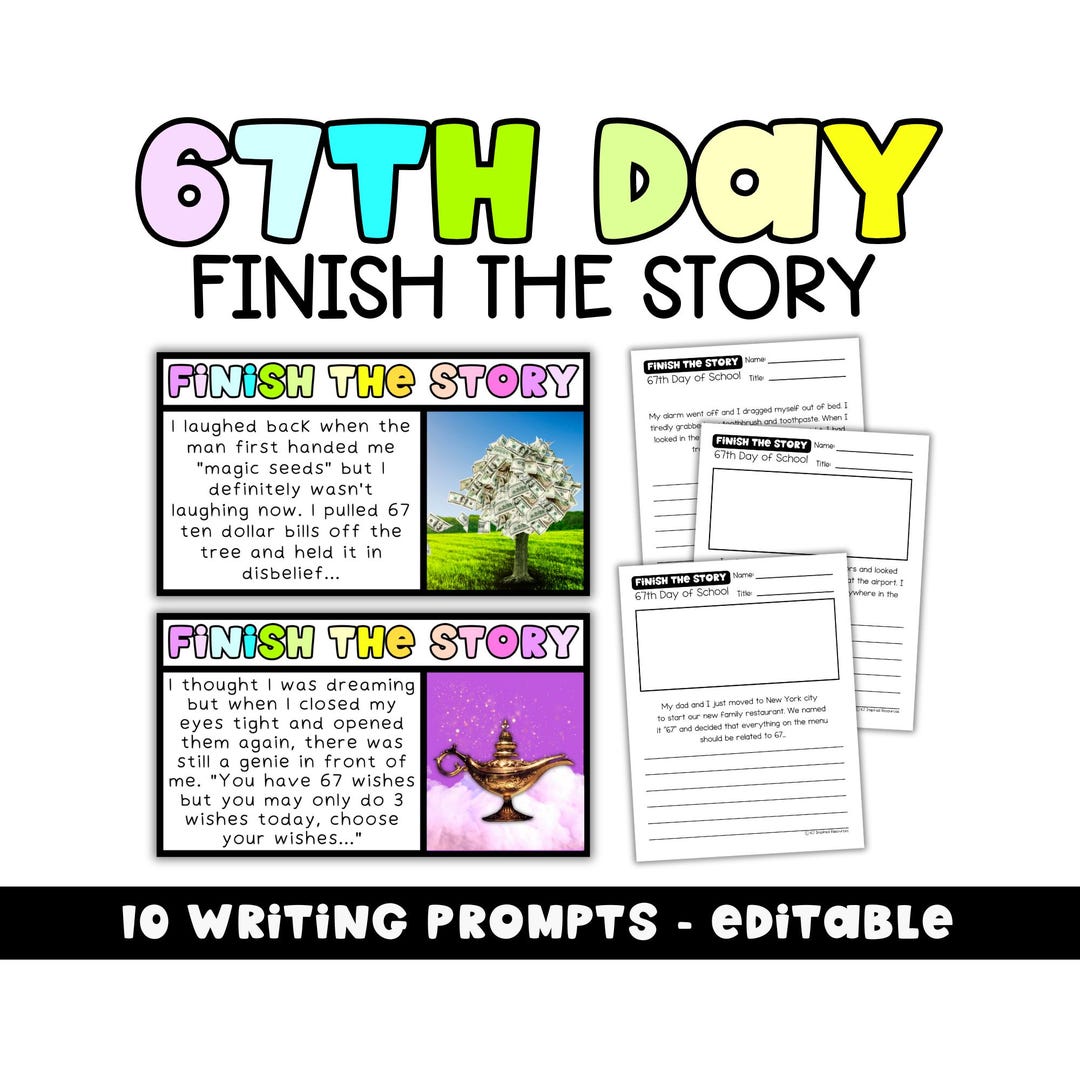 67th Day of School Activity | Finish the Story Narrative Writing ...