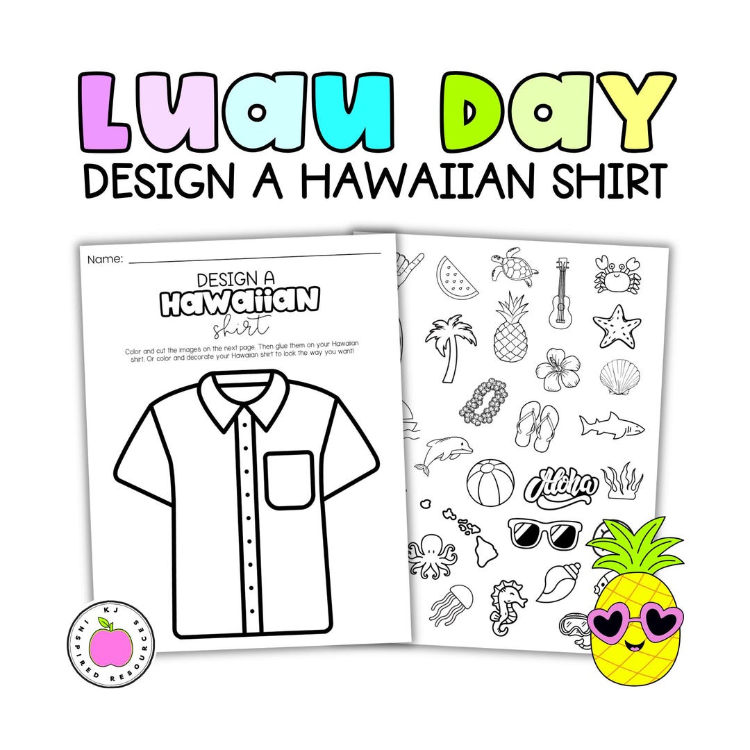 Hawaiian Shirt Craft Activity | Luau Day Printable | Summer Craft for ...