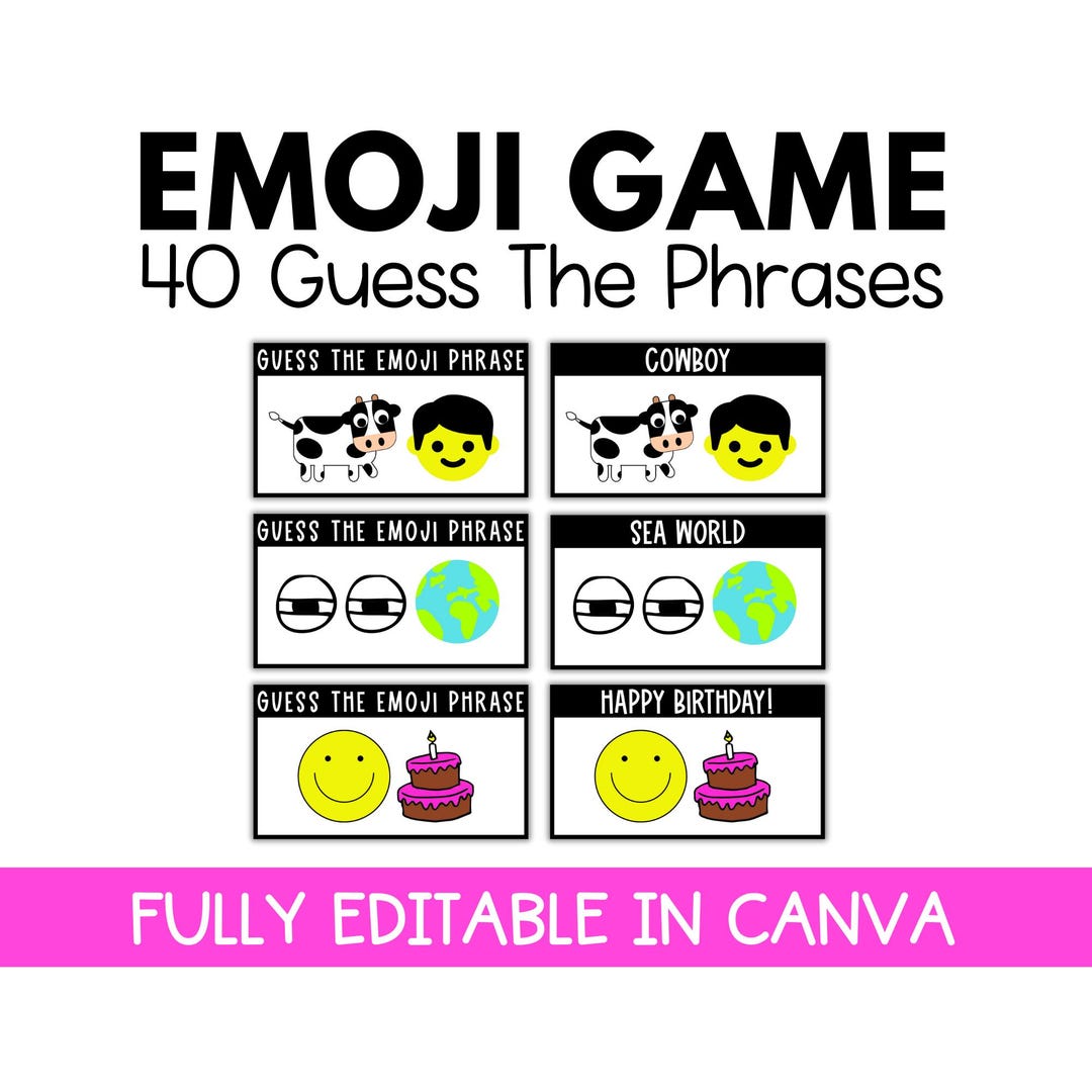 Guess the Emoji Game: 40 Emoji Puzzles, Classroom Icebreaker (PDF ...