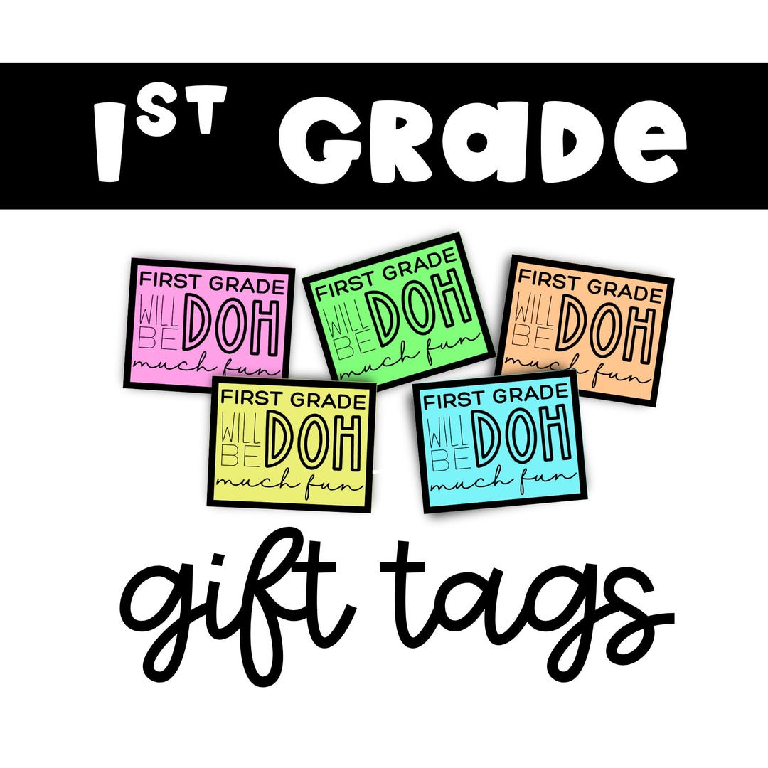 First Grade Play-doh Gift Tags | Back to School Favor Tags | Printable ...