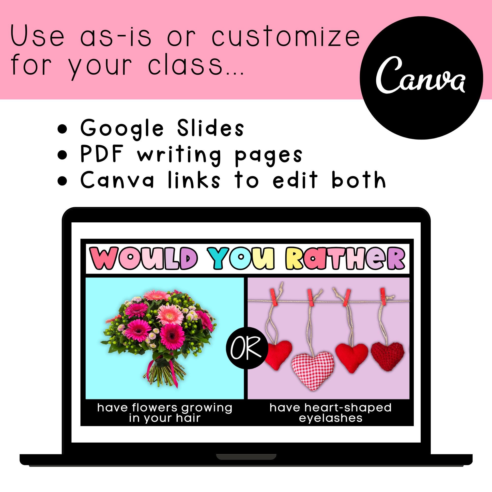 Valentine’s Day Would You Rather Writing Activities | Opinion Writing ...
