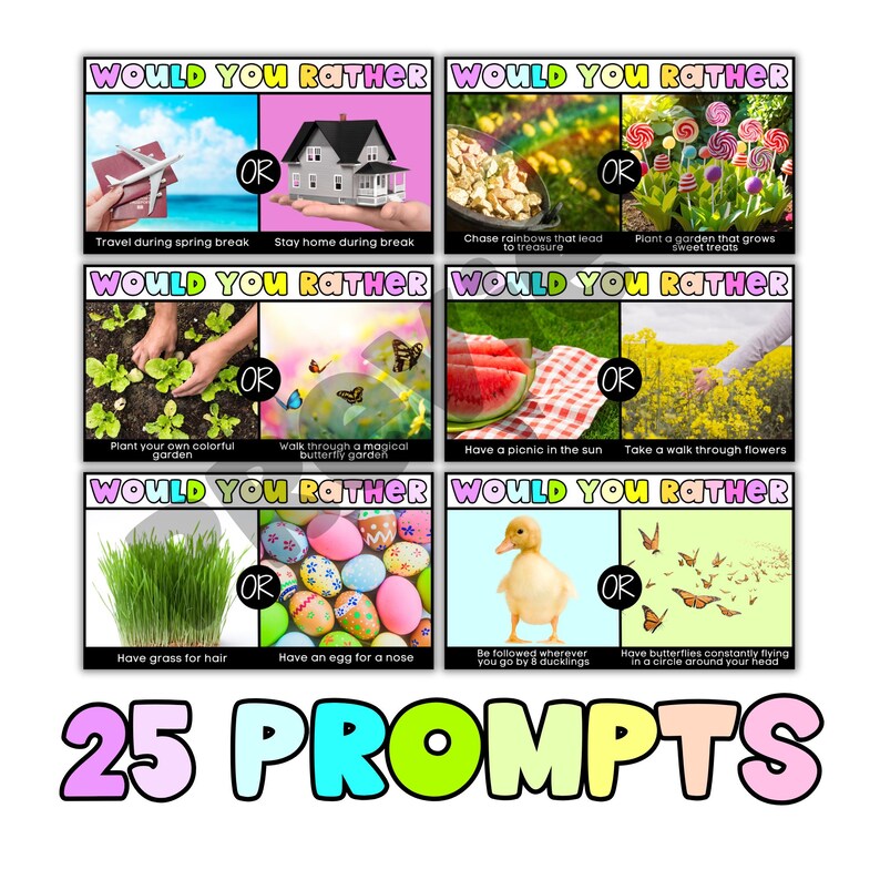 Spring Would You Rather Questions With Writing Pages | Editable Google ...