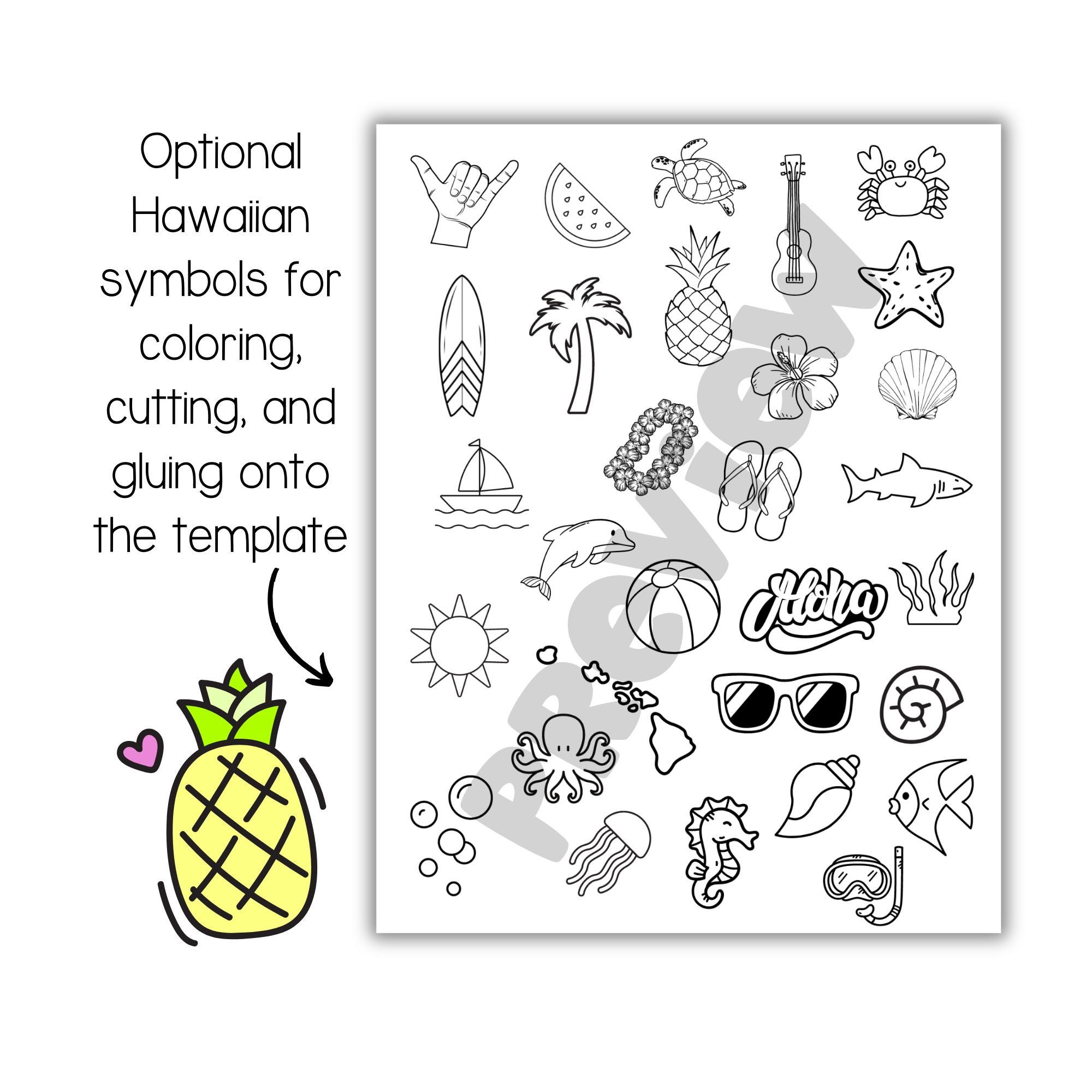 Hawaiian Shirt Craft Activity | Luau Day Printable | Summer Craft for ...