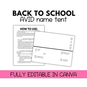 Editable AVID Name Tent | Back to School Icebreaker Activity | Student ...