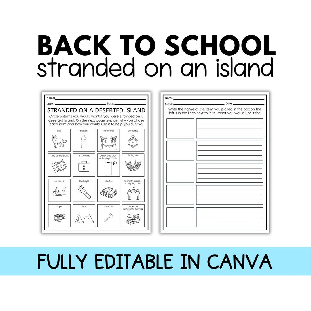 Editable Stranded on a Deserted Island Activity | Back to School ...
