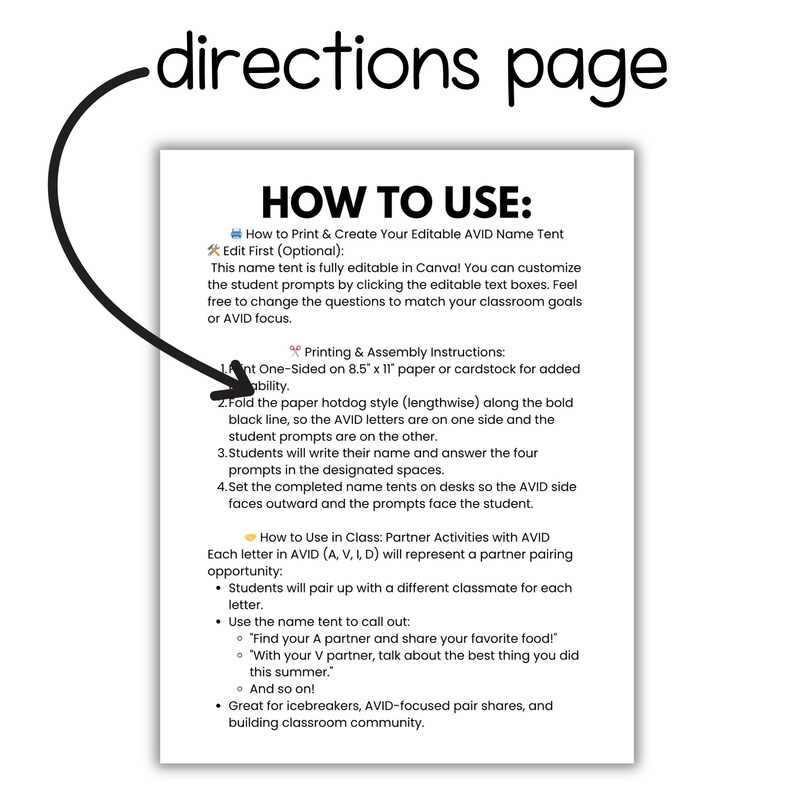 Editable AVID Name Tent | Back to School Icebreaker Activity | Student ...