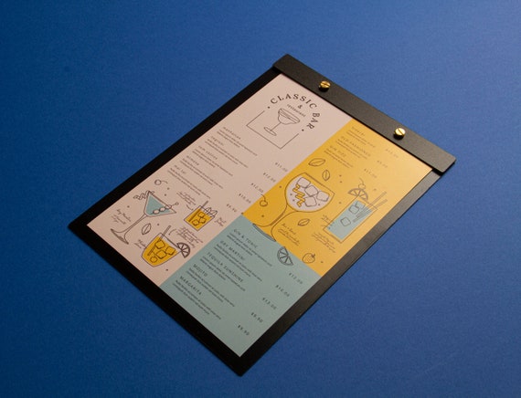 Menu A4 Restaurant Menu Cover Cafe Bar Menu Board Table - Etsy