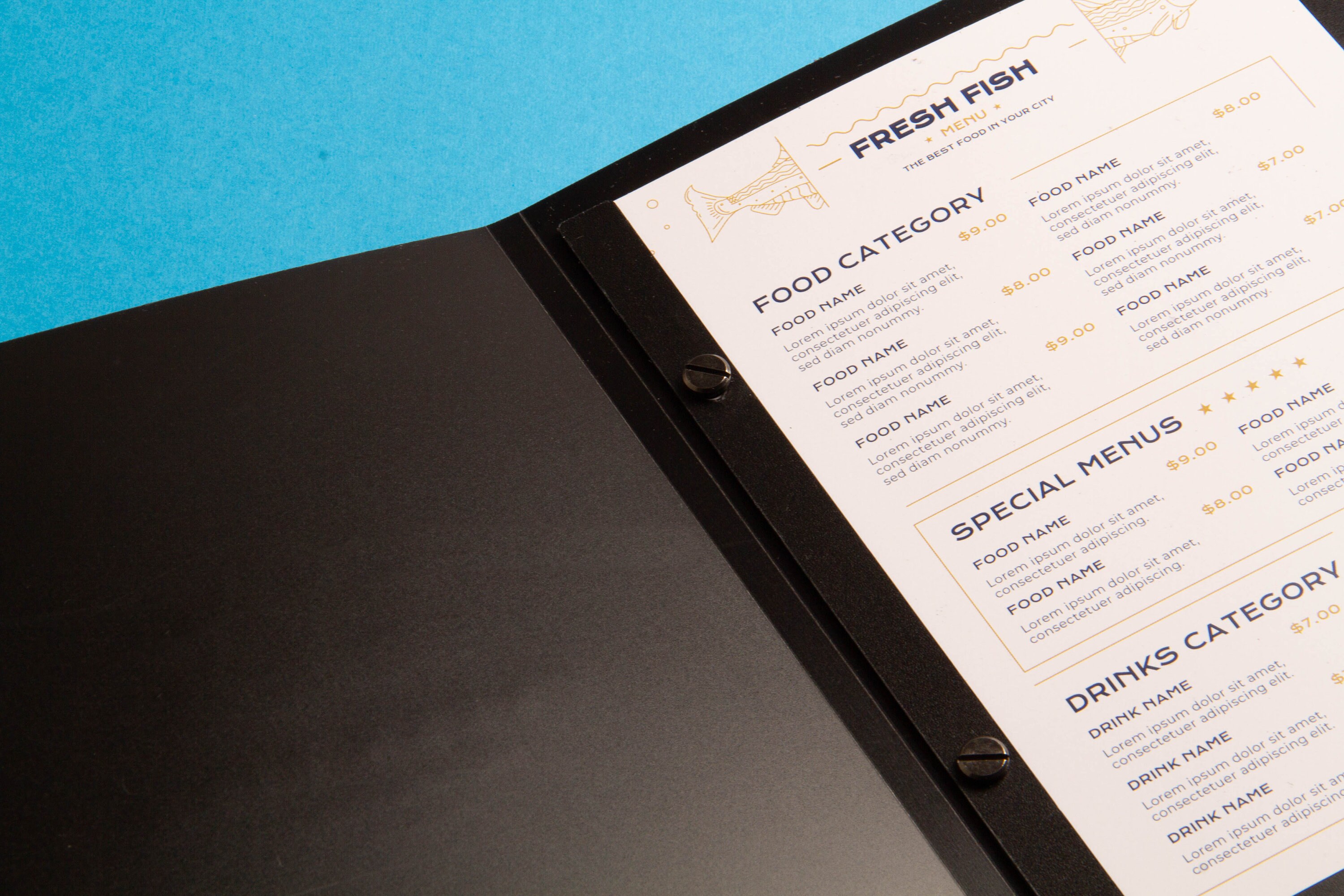 Bar Menu Cover, Waterproof Menu Cover, Minimal Cover, Elegant Cover ...