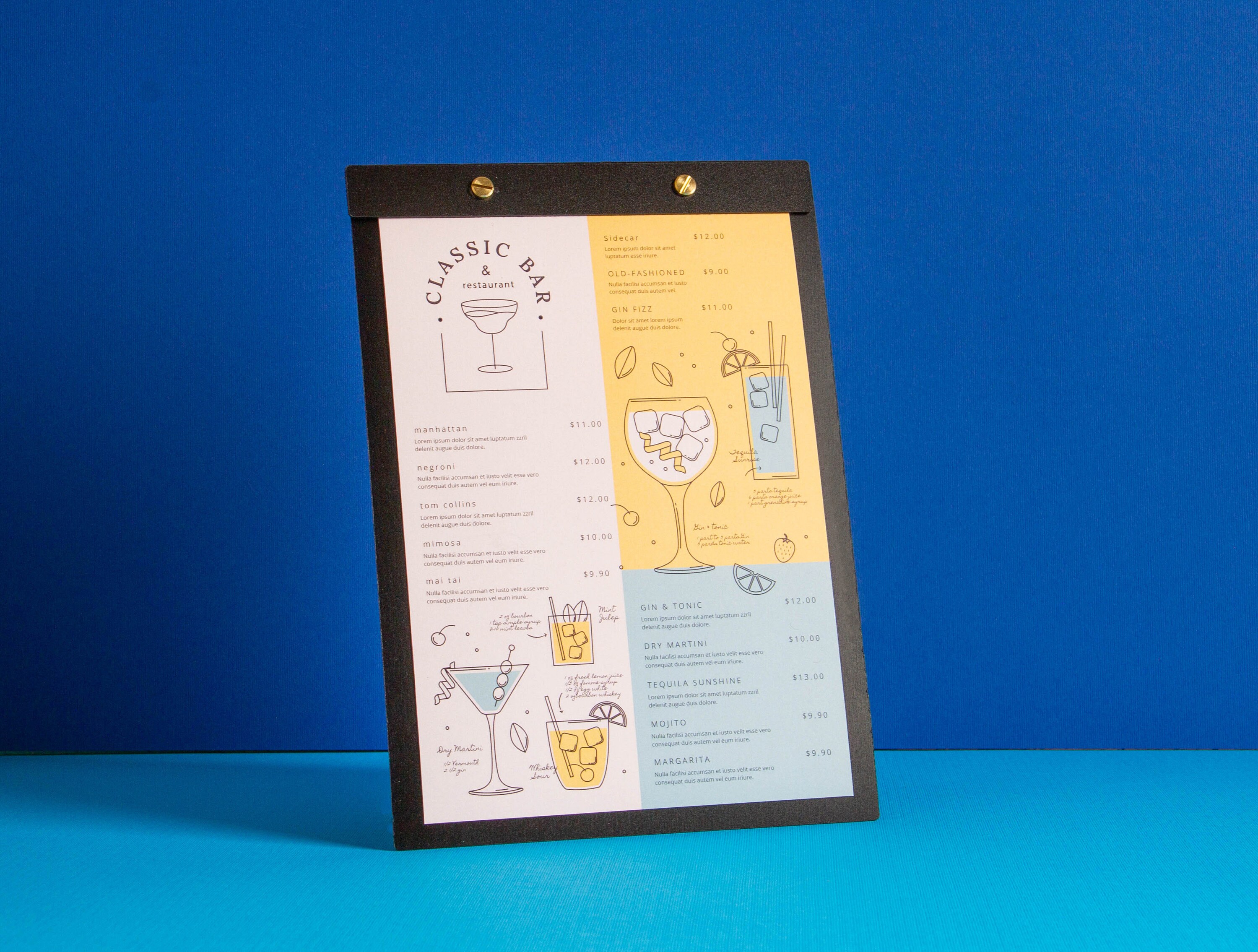 Menu A4, Restaurant Menu Cover, Cafe Bar Menu Board, Table Menu Folder ...
