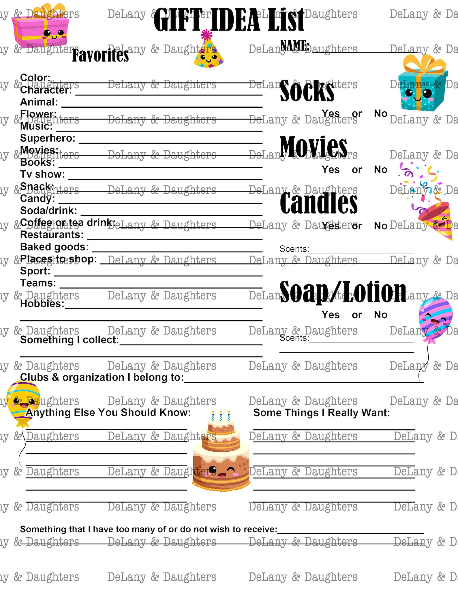 Birthday Gift Idea List - Etsy