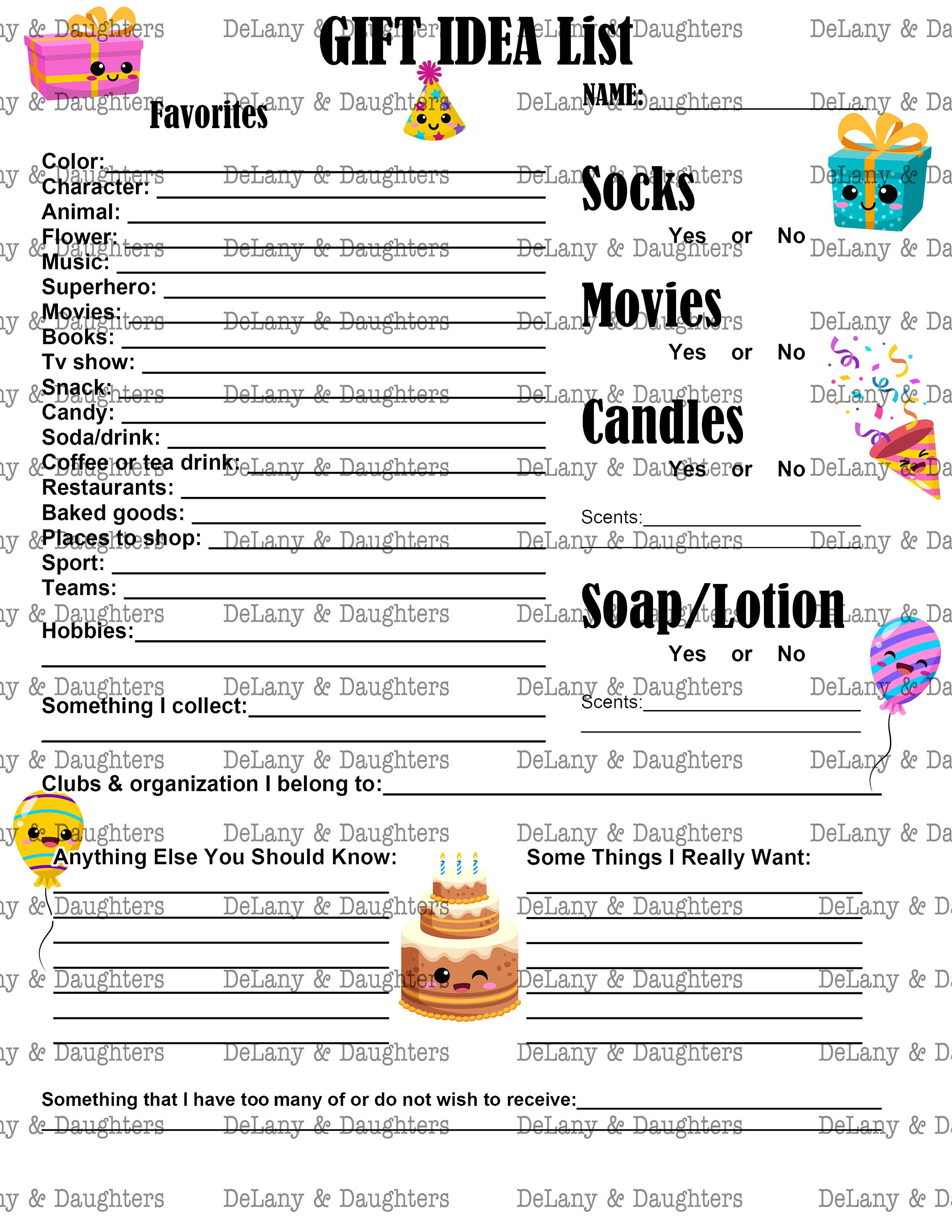 Birthday Gift Idea List - Etsy