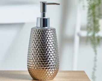 Silver Bathroom Soap Dispenser - Etsy
