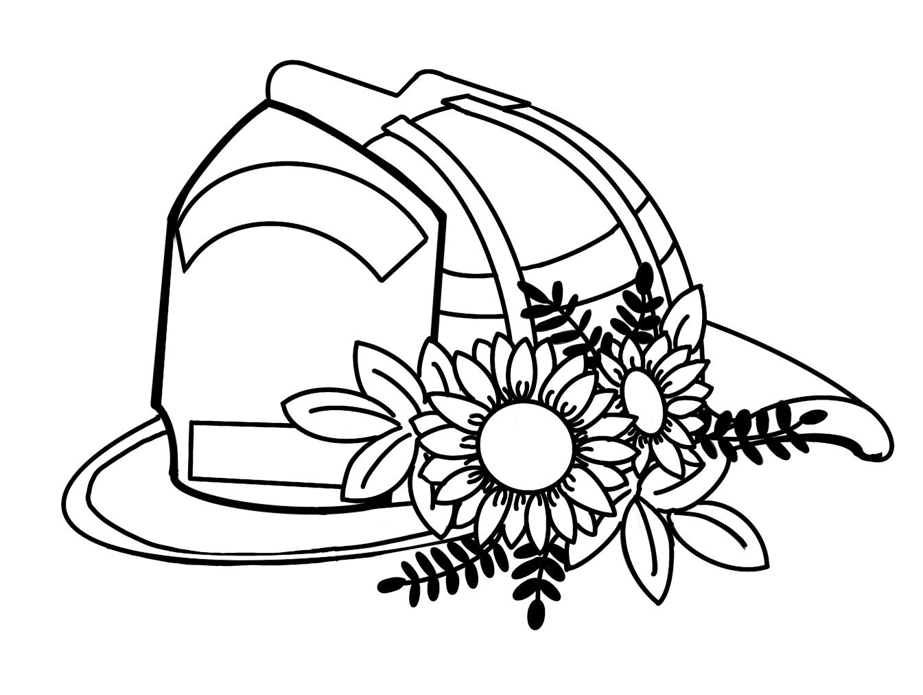 Fire Helmet Coloring Page