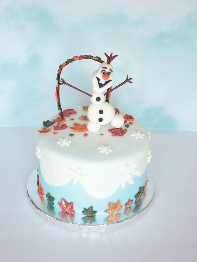 Olaf the Snowman Cake Topper - Edible Cake Decoration With Leaves or ...