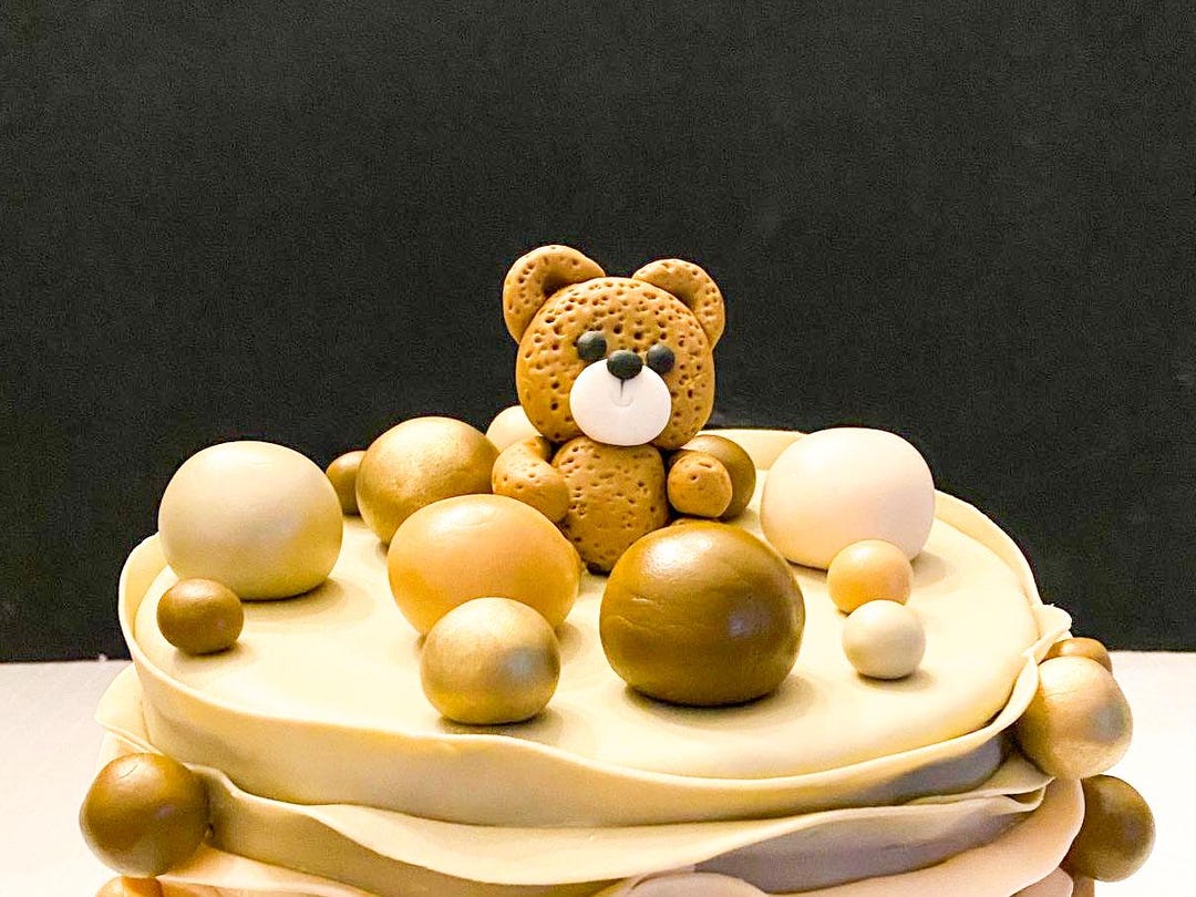 Sitting Teddy Bear Cake Topper - Large Teddy Bear - Edible Gum Paste ...