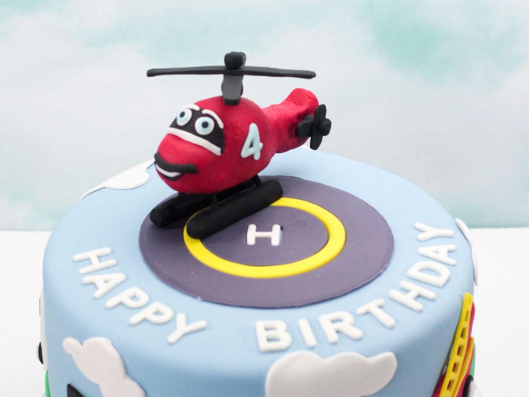 Helicopter Topper With Rice Crisp Covered With Fondant and Gum Paste - Etsy