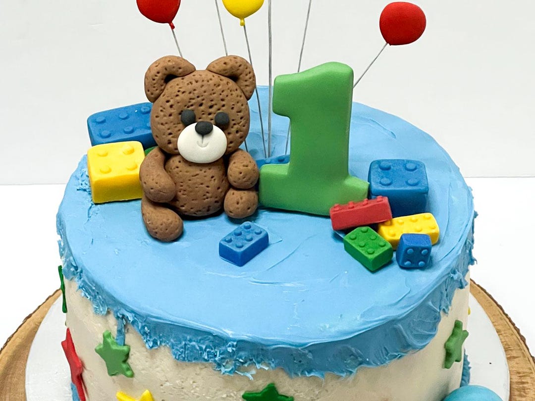 Fondant Building Blocks Cake Topper - Building Bricks Cupcake Topper ...